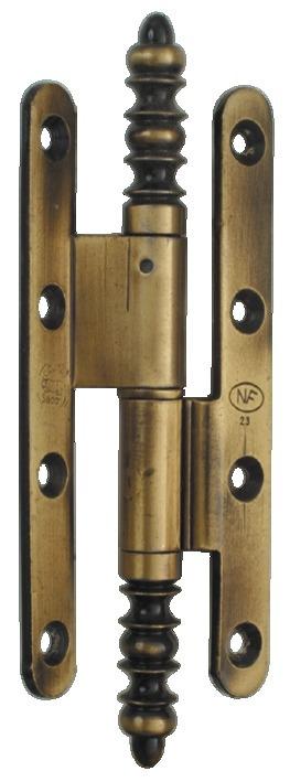 Paumelle rustique coudée vieux bronze - Quincaillerie Portalet